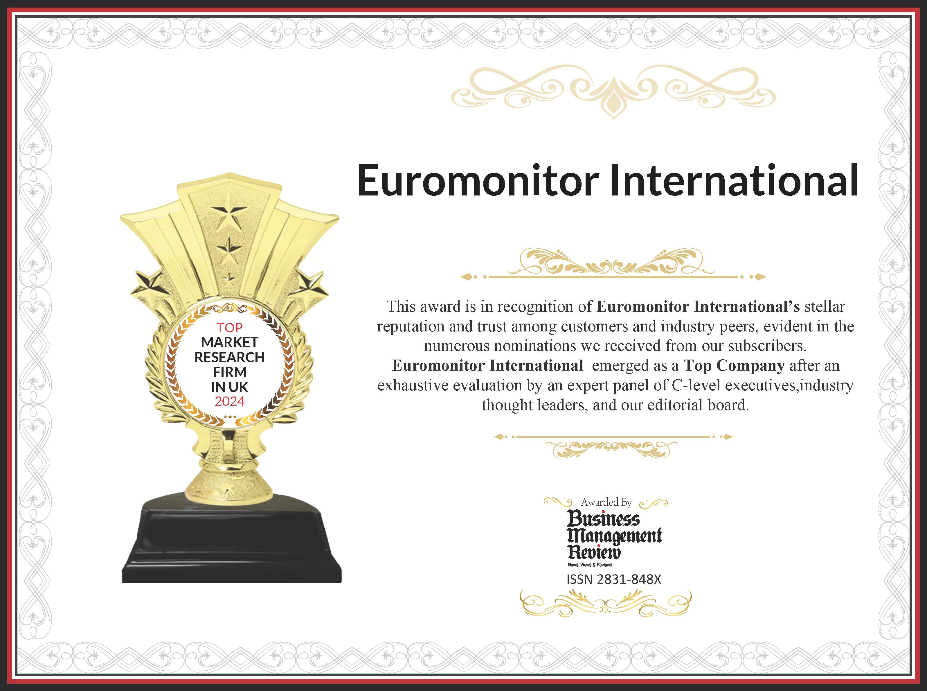 Euromonitor International named as a top five market research company ...